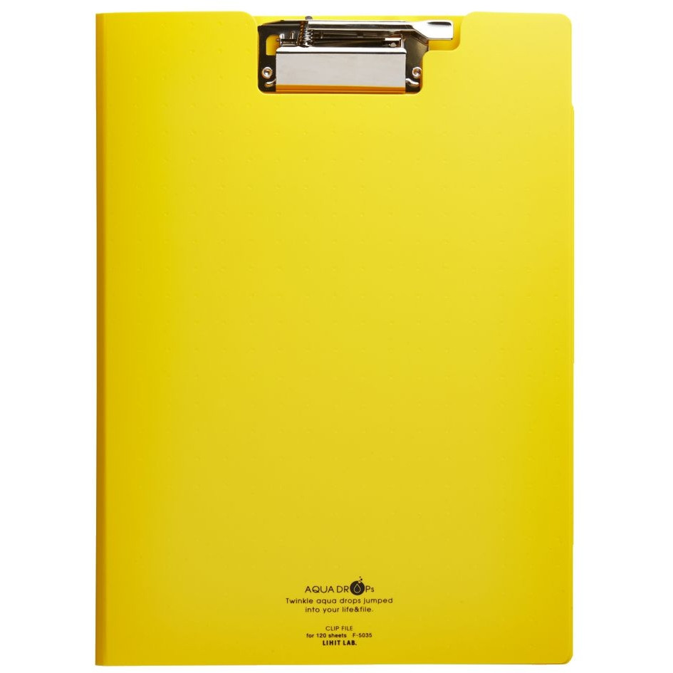 AQUA DROPS CLIPFOLDER A4 YELLOW - NuPrint Office Supplies