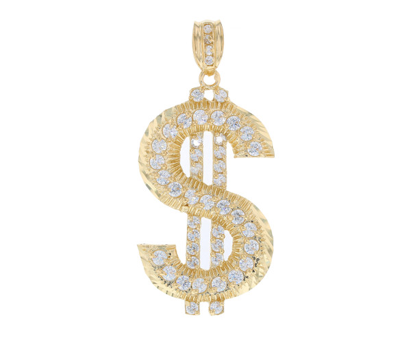 Hip-Hop Iced Out Large Heavy Dollar Sign Pendant (JL# P11825) - Jewelry ...