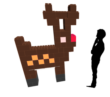 Giant Building Block Reindeer Model | EverBlock