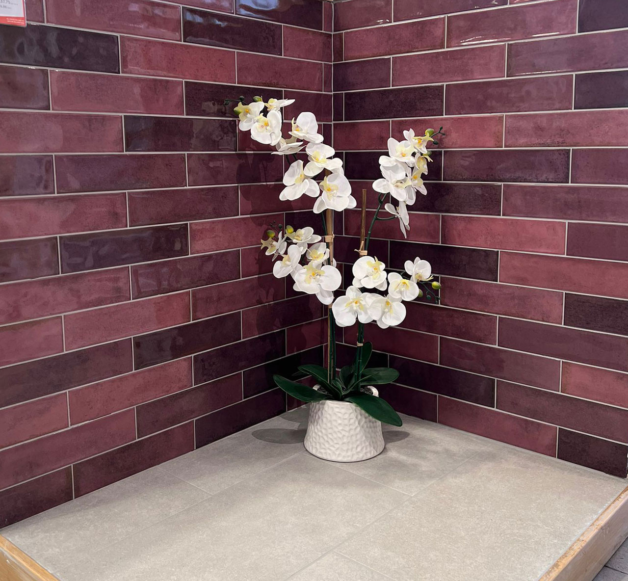 Gloss Mulberry Rustic Metro Wall Tiles 30cm x 7.5cm