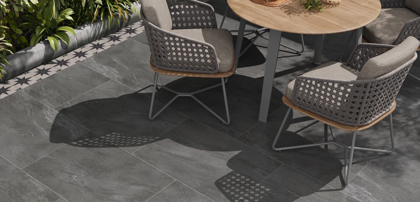 Vulcan Smoke - Durable and Stylish Grey Stone Effect Porcelain Paving ...