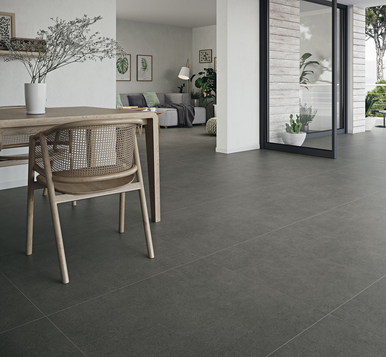 Essential Urban Steel Cement Effect Anti Slip Tiles (800mm x 800mm)