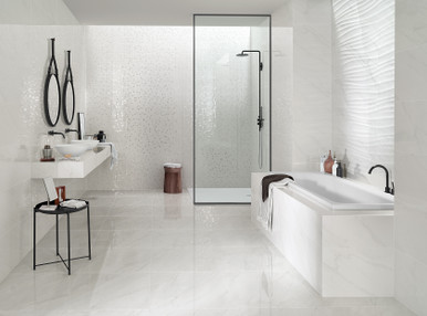 Luxury Marble Gloss White Wall Tiles (700mm x 350mm)