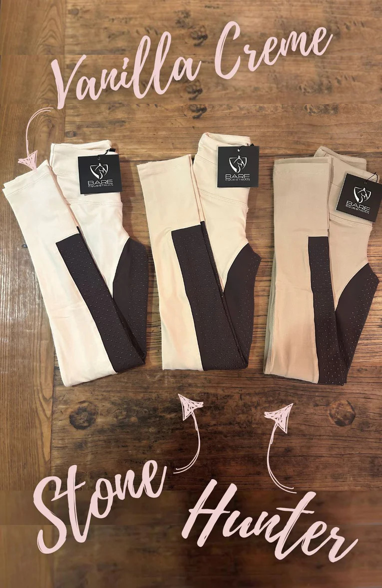 Bare UltraSlim Adults 2-Tone Competition Tights HUNTER and Havana Seat ...