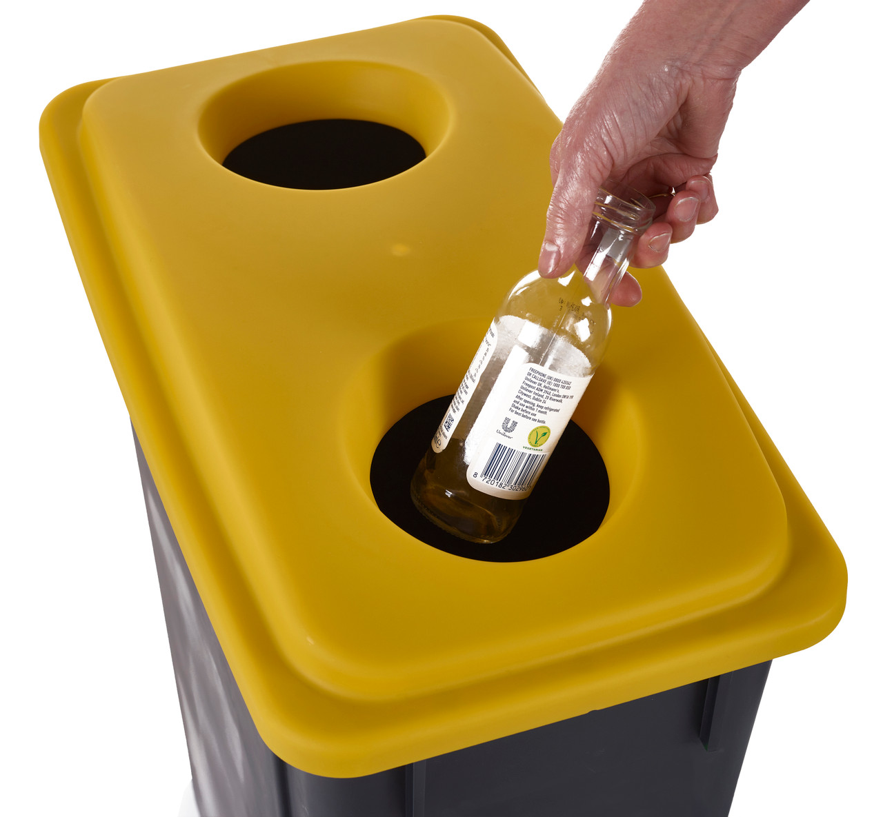 Set of 3 Recycling Bins with Lids - 90 Litre - BinLiners.co.uk