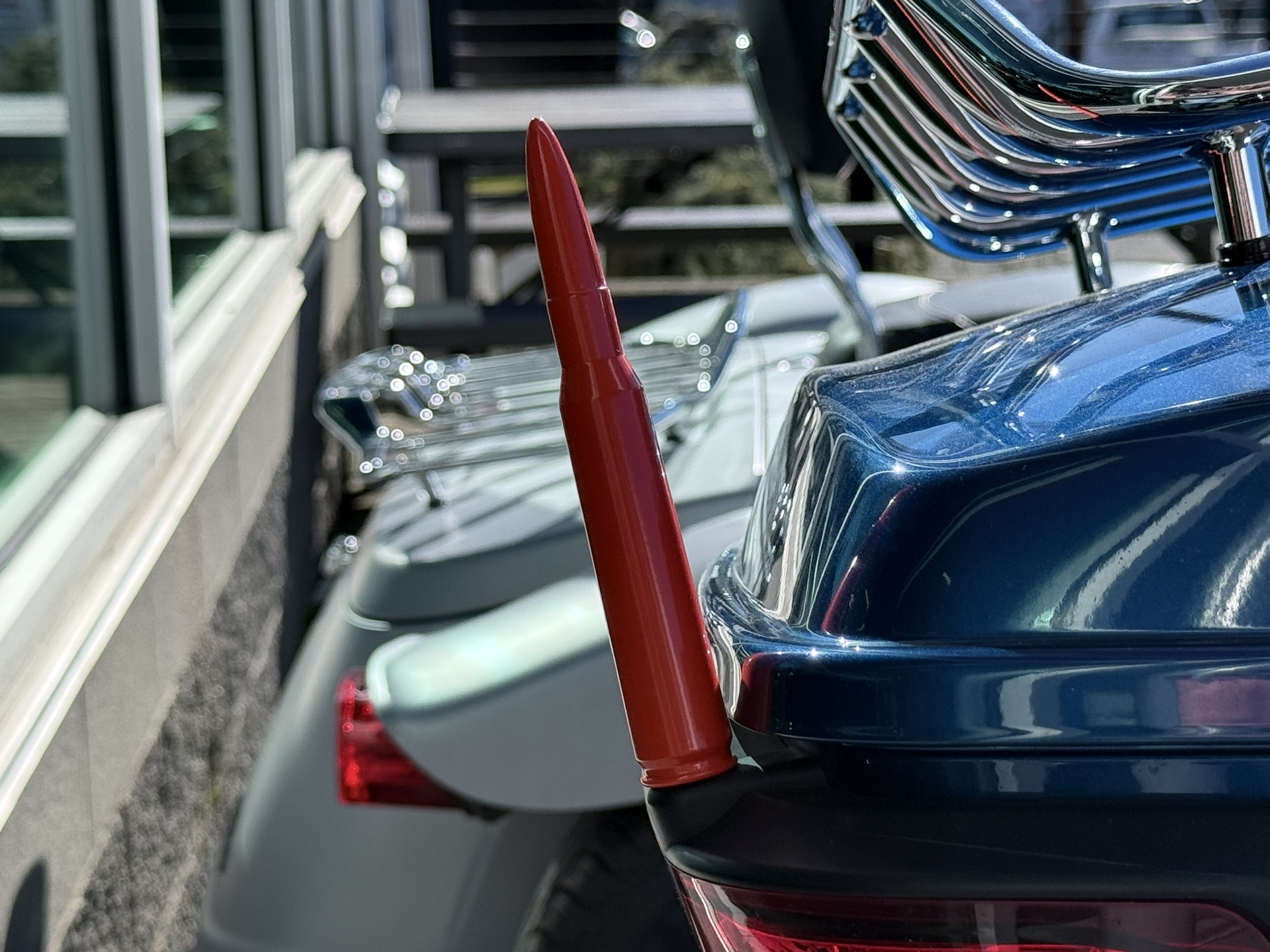 The Stubby Antenna for Harley-Davidson Road King 1998 to 2023 Orange Bullet