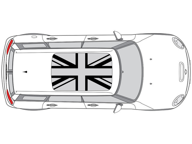 Decal Sets for MINI Cooper F55 2014 to 2024 Union Jack Sunroof Matte Black