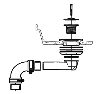 Mustee 60.300A Drain Kit (White) For 3060l/R Or 360l/R (For 1-1/2" Waste)
