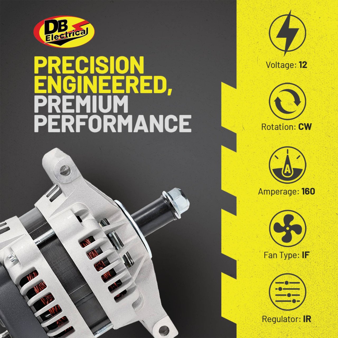 TRUCK ALTERNATOR - DELCO 24SI 160 AMP 8600889 QUAD Mount 400-12286 | DBE