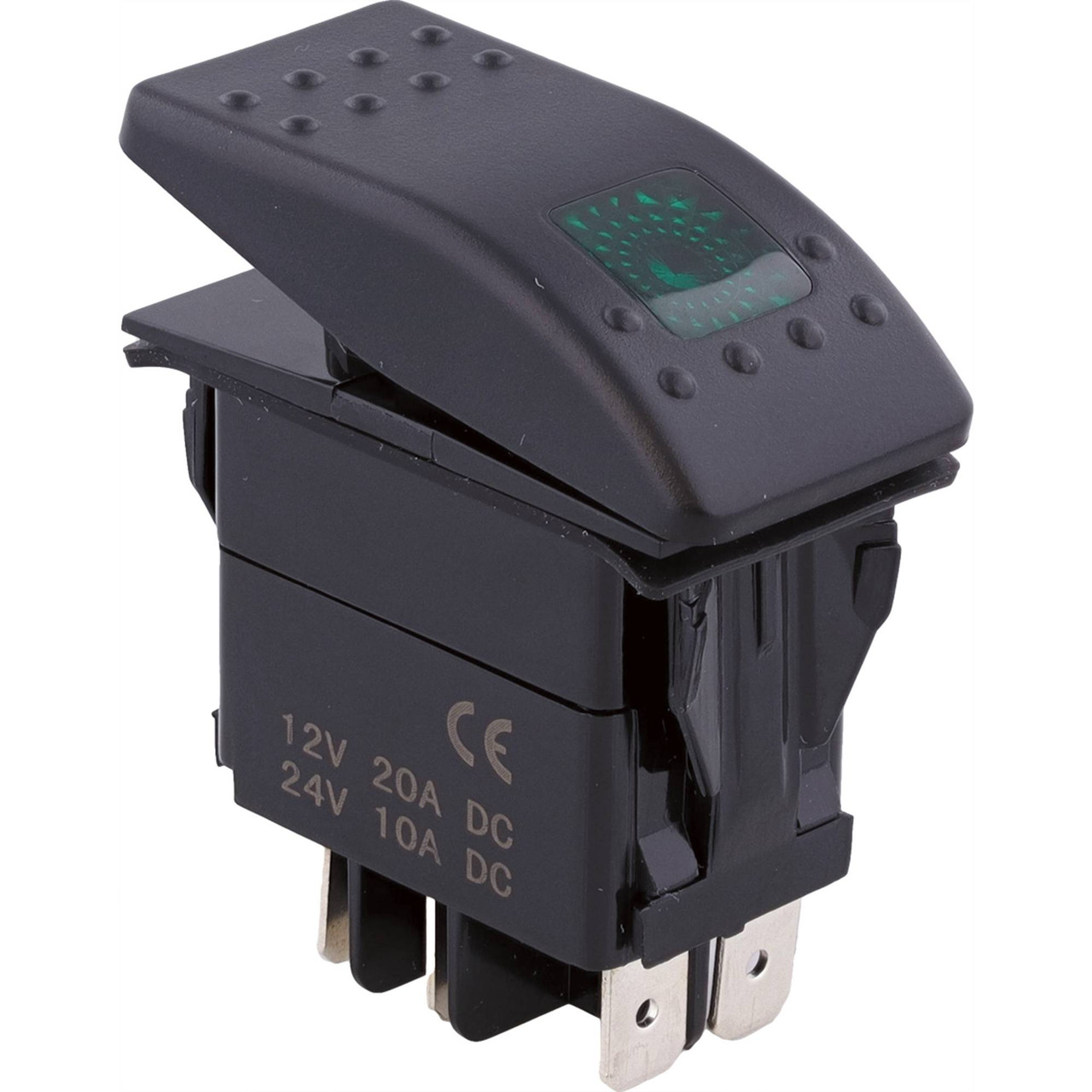 12V LED Rocker/Toggle Switch Green Color TLSW1-GREEN | DBE