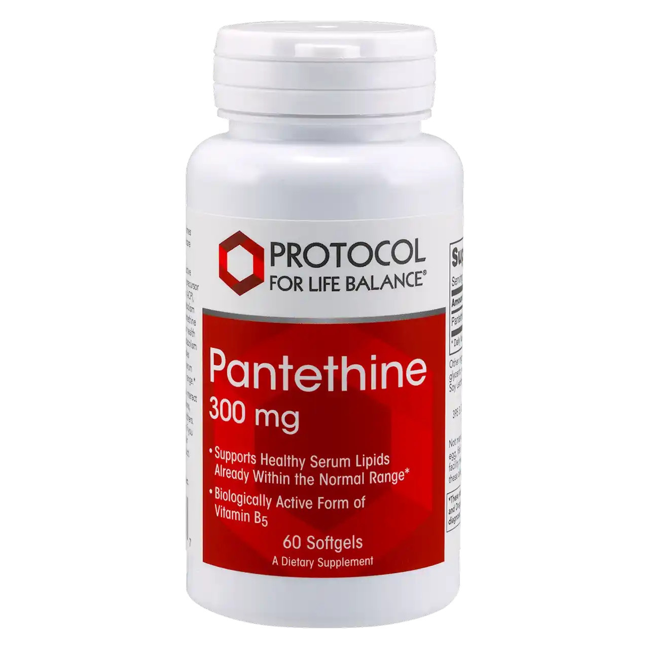Pantethine 300mg Co-enzyme A 60sg by Protocol for Life Balance