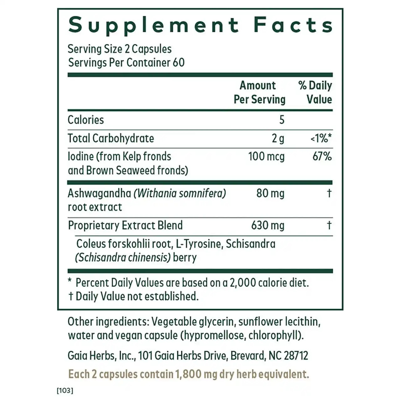 Thyroid Formula 120c by Gaia Herbs-Professional Solutions