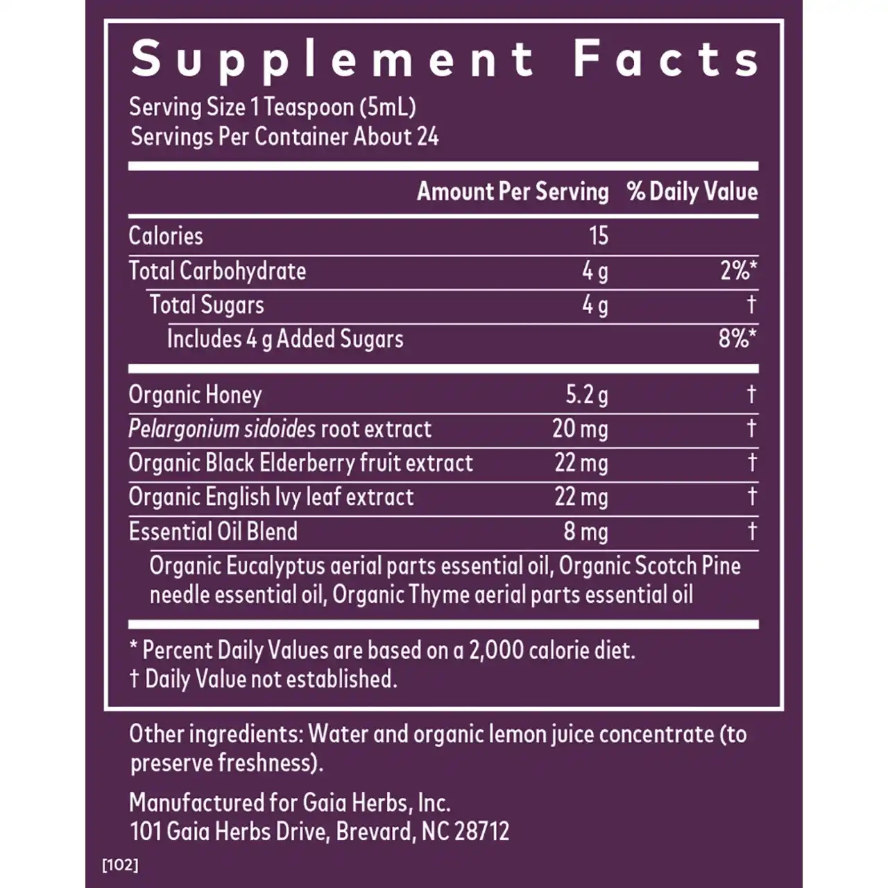 Cough Syrup 4fl oz by Gaia Herbs