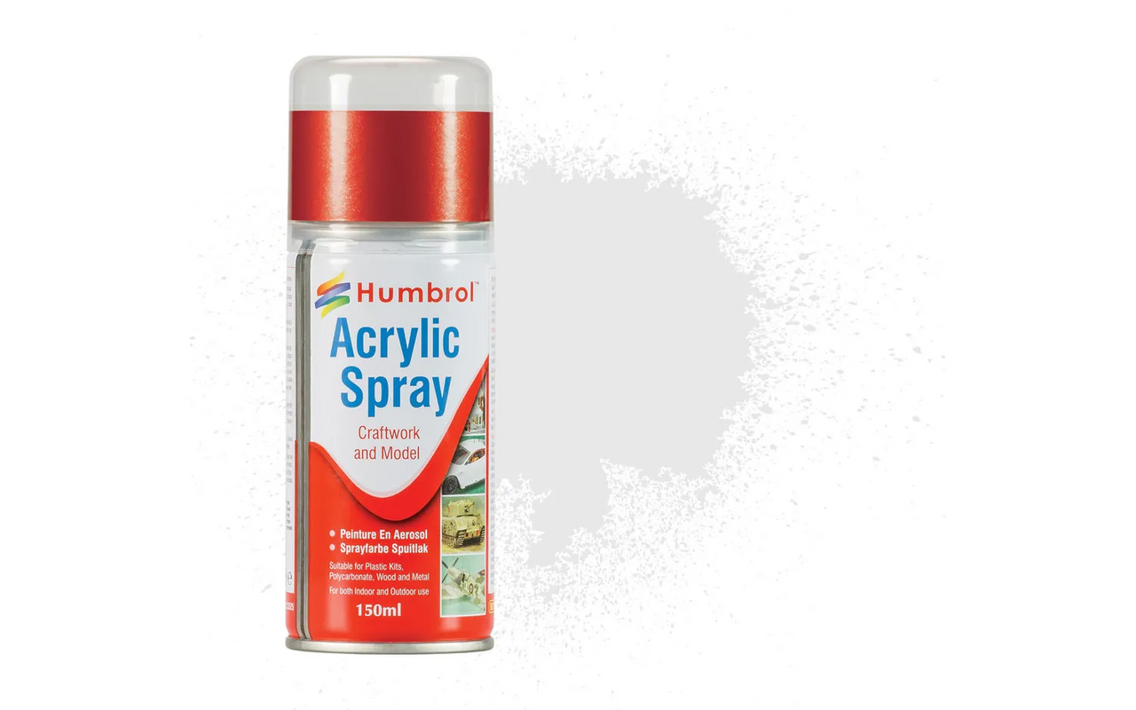 Humbrol 34 Matt White 150ml Acrylic Spray Paint - Wonderland Models ...