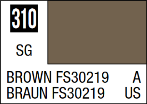 Mr Hobby Mr Colour 10ml 310 Brown FS30219 Semi Gloss Acrylic Paint ...