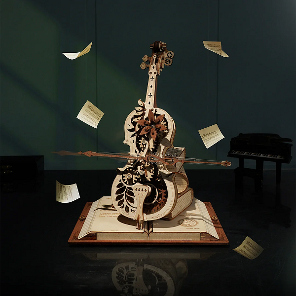 Rokr Magic Cello Mechanical Music Box 3D Wooden Model Kit - Wonderland ...