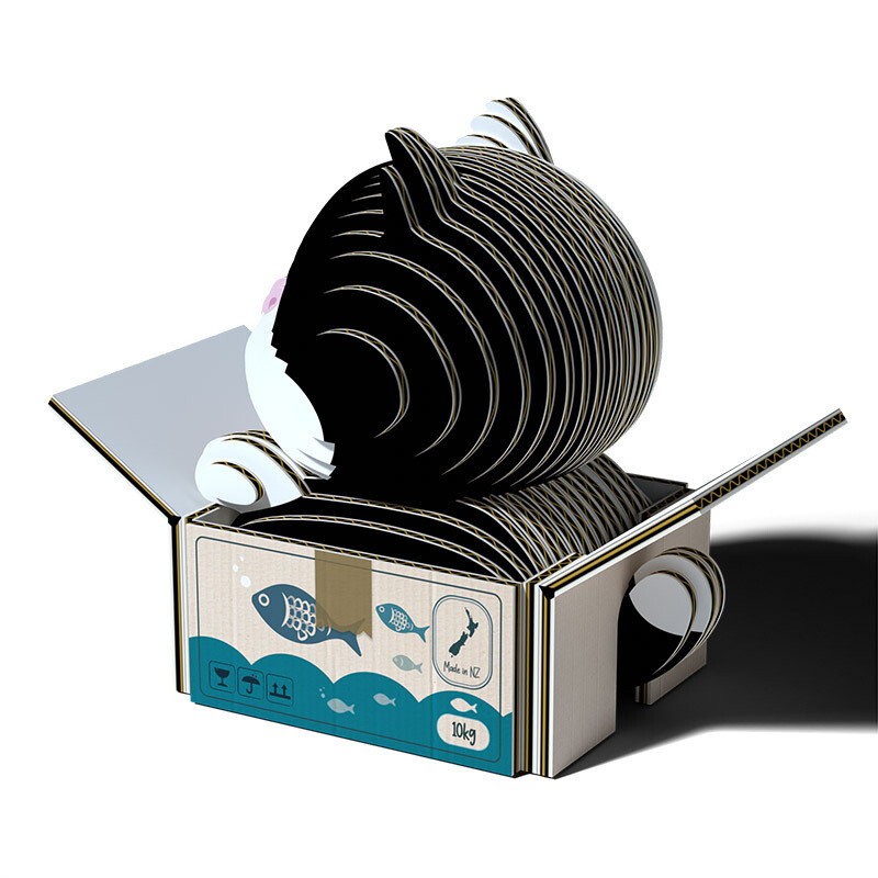 Eugy 89 Cat - Tuxedo Card 3D Puzzle - Wonderland Models | DC001 | £8.50
