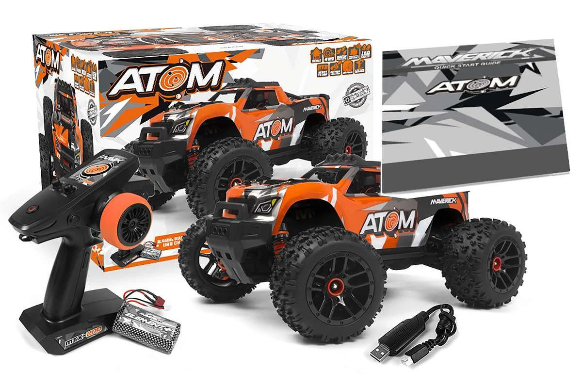 HPI Maverick RC Atom 1/18 4WD Electric RTR Truck - Orange - Wonderland ...