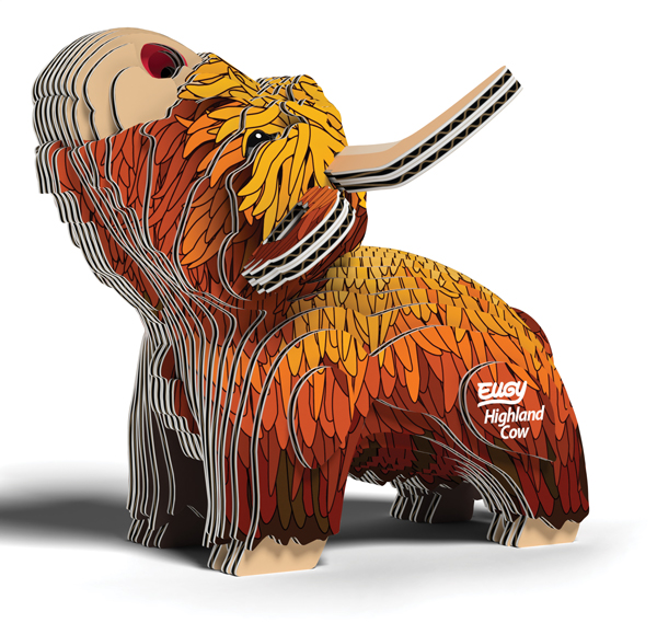 Eugy 106 Highland Cow Card 3D Puzzle - Wonderland Models | D5058 | £8.50