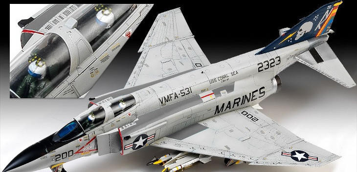 Academy 1/48 McDonnell Douglas F-4B/N Phantom II USMC VMFA-531 Gray ...