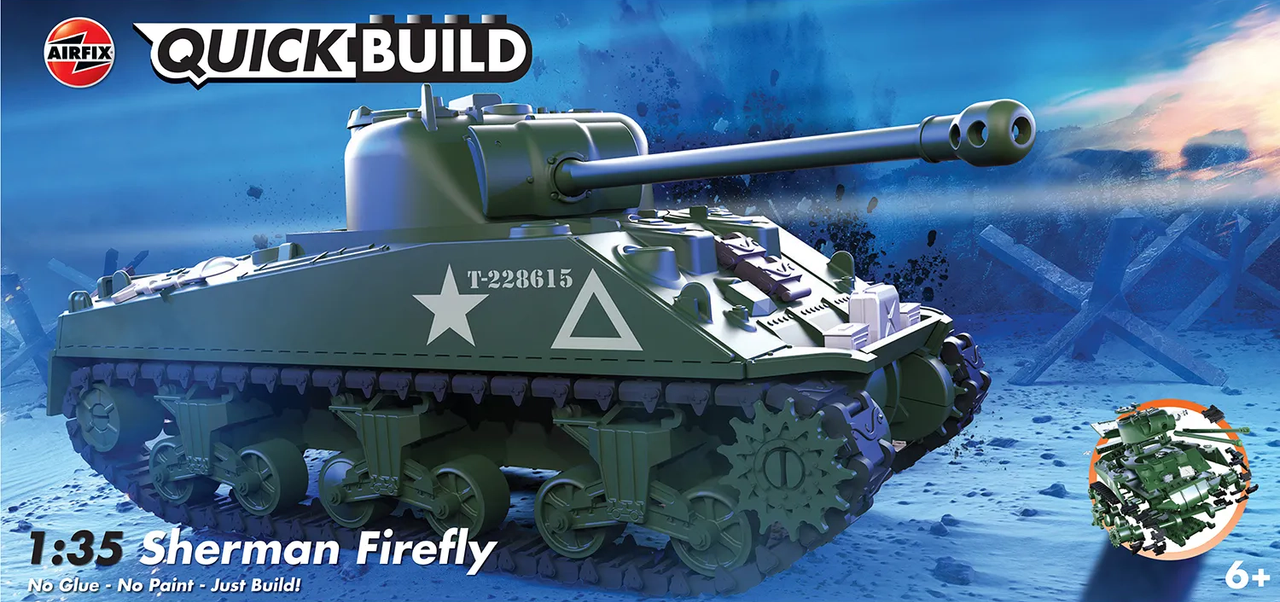 Airfix Quick Build Sherman Firefly Tank - Wonderland Models | J6042 | £ ...