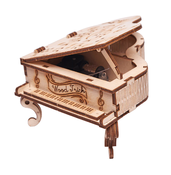 Wood Trick Grand Piano Music Box 3D Wooden Model Kit - Wonderland ...