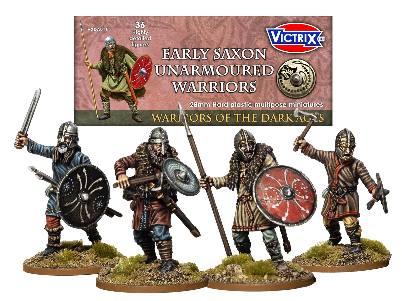 Victrix 28mm Early Saxon Unarmoured Warriors - Wonderland Models ...
