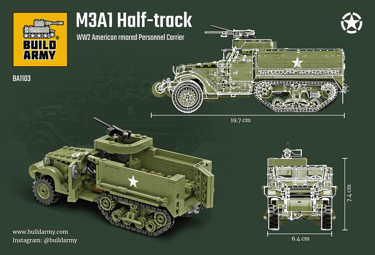 Build Army 1/33 M3A1 Half-Track - Wonderland Models | B1103 | £34.99