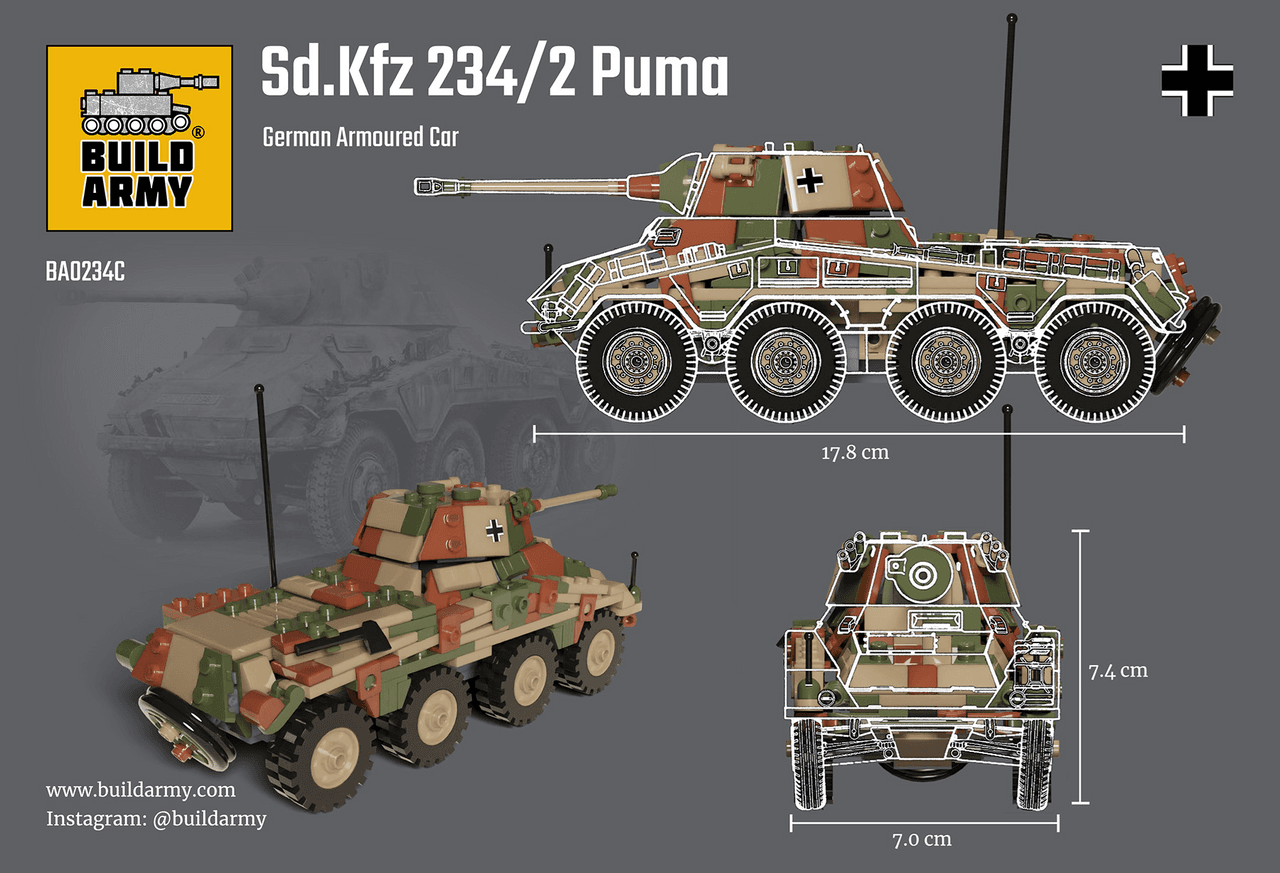 Build Army 1/33 Sd.Kfz.234/2 Puma - Wonderland Models | B0234C | £34.99