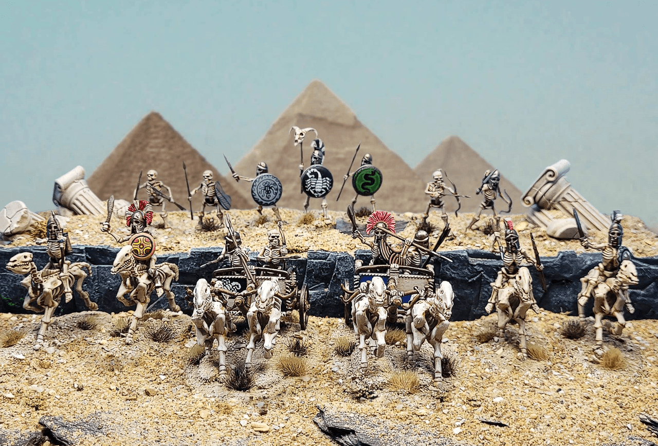 Wargames Atlantic 28mm Classic Fantasy - Skeleton Cavalry and Chariots ...