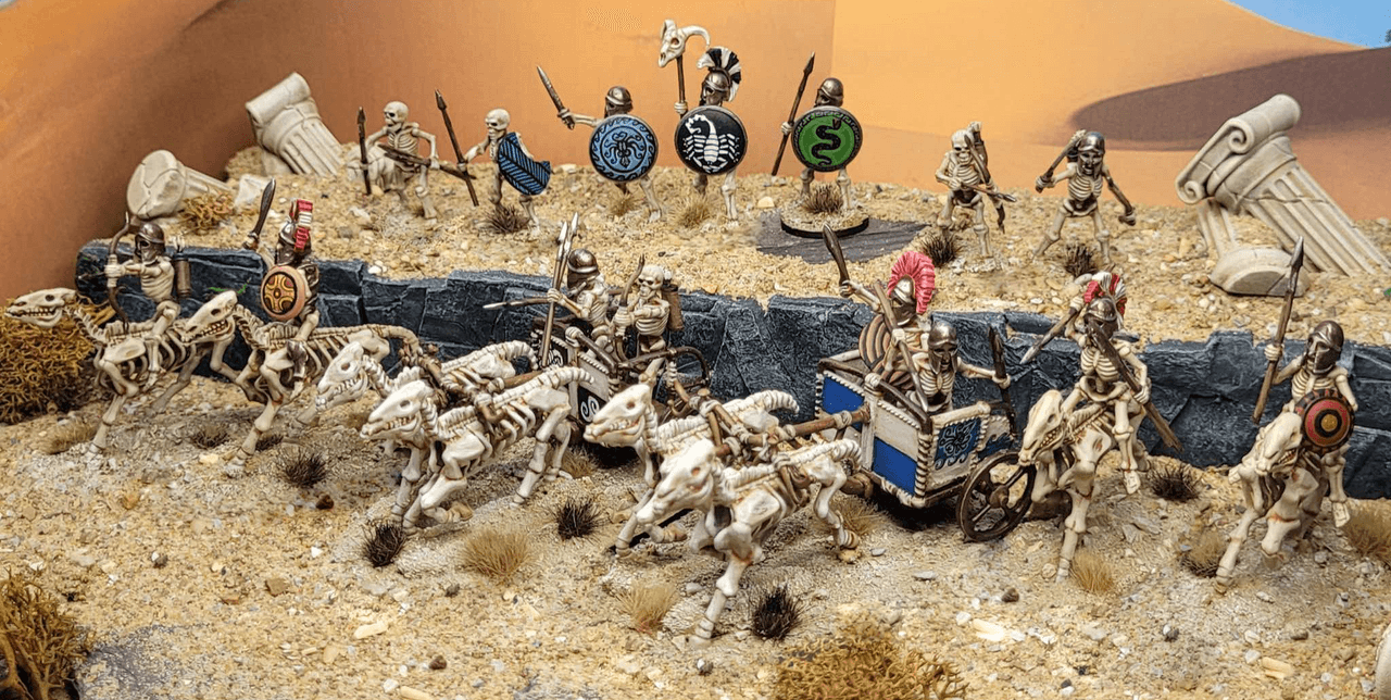 Wargames Atlantic 28mm Classic Fantasy - Skeleton Cavalry and Chariots ...