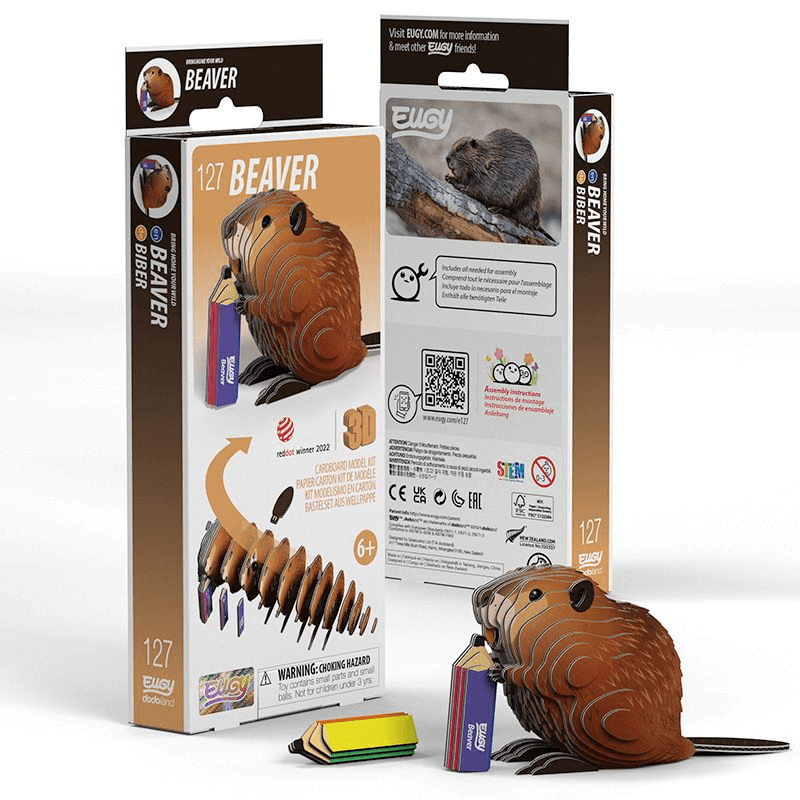 Eugy 127 Beaver Card 3D Puzzle - Wonderland Models | D5095 | £8.50