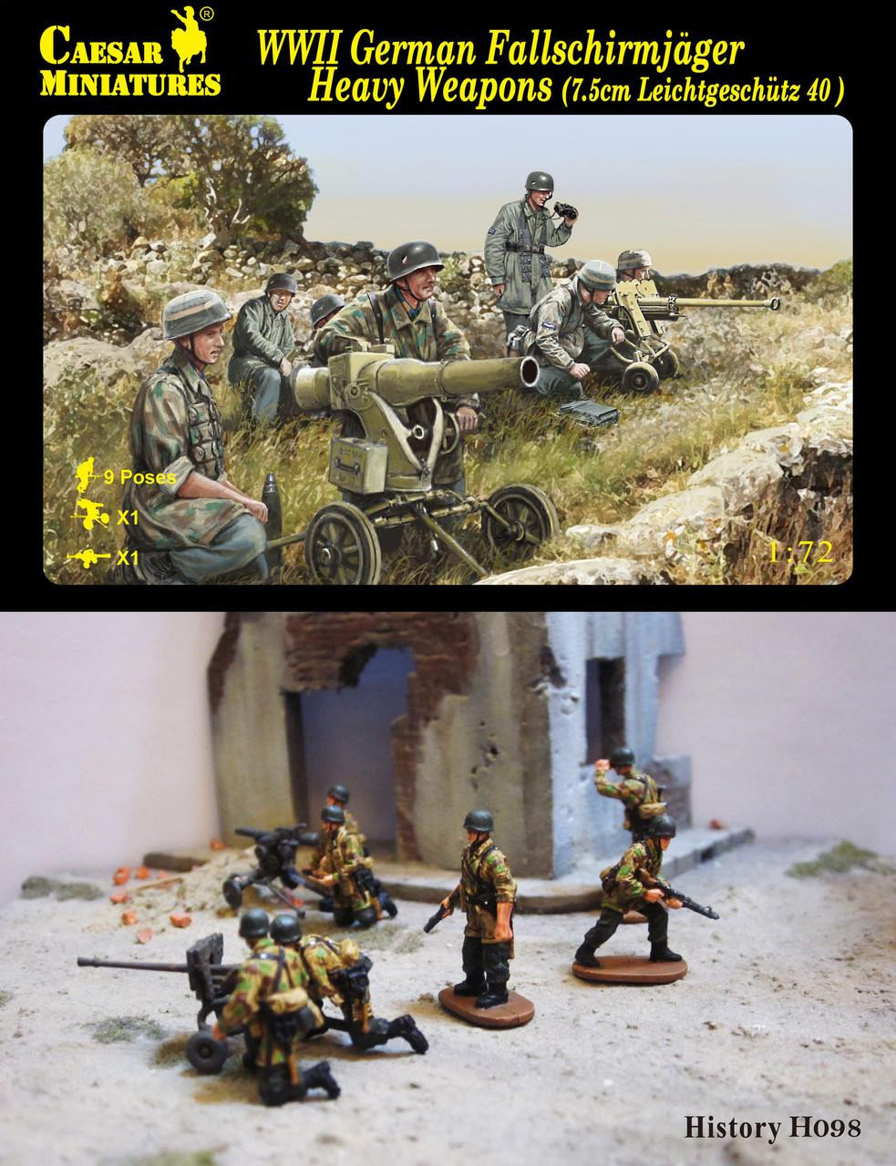 Caesar Miniatures 1/72 WWII German Fallschirmjager Heavy Weapons (7.5cm ...