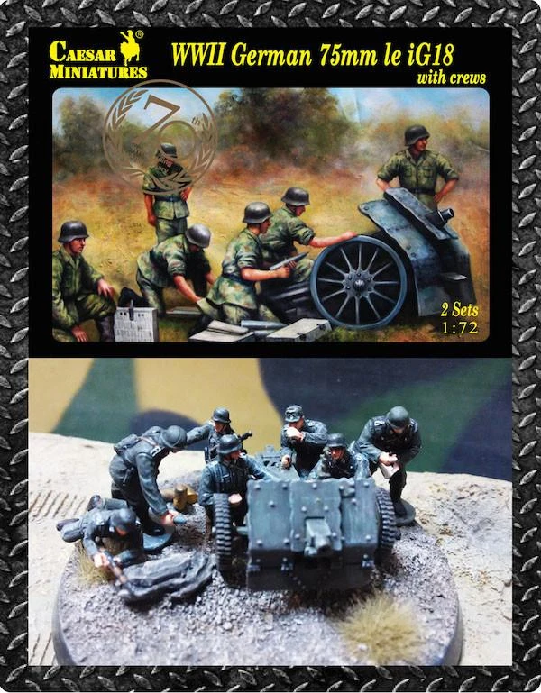 Caesar Miniatures 1/72 WWII German 75mm le iG18 field gun and crew ...
