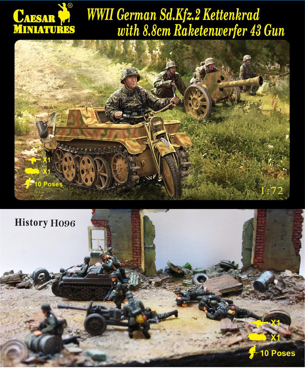 Caesar Miniatures 1/72 Sd.Kfz.2 Kettenkrad with 8.8cm Raketenwerfer 43 ...