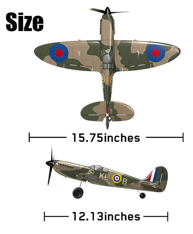 Volantex Supermarine Spitfire 400mm Brushed RTF RC Plane - Wonderland ...