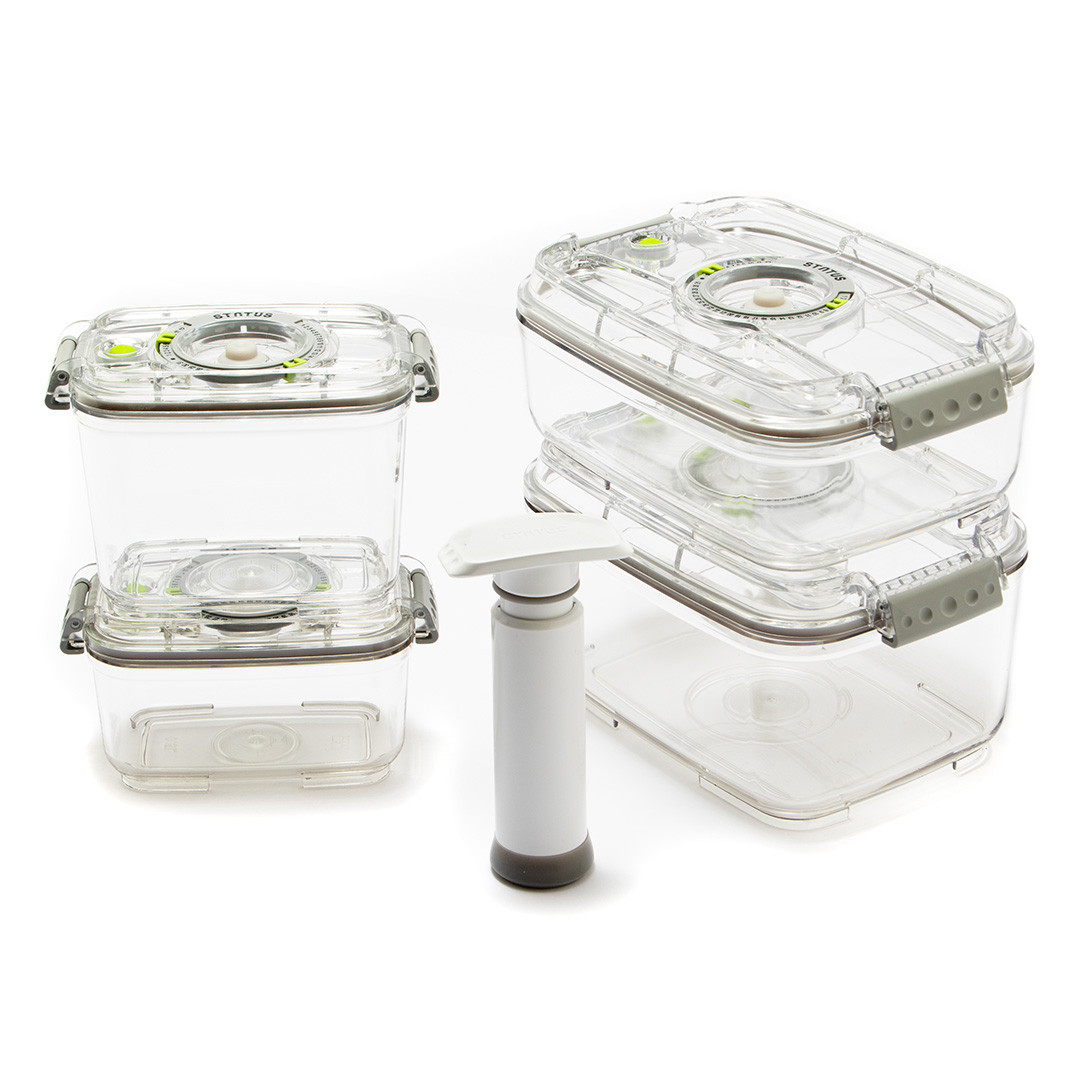 Status 5-Piece Set of Smaller Full Tritan Vacuum Containers | Energise ...