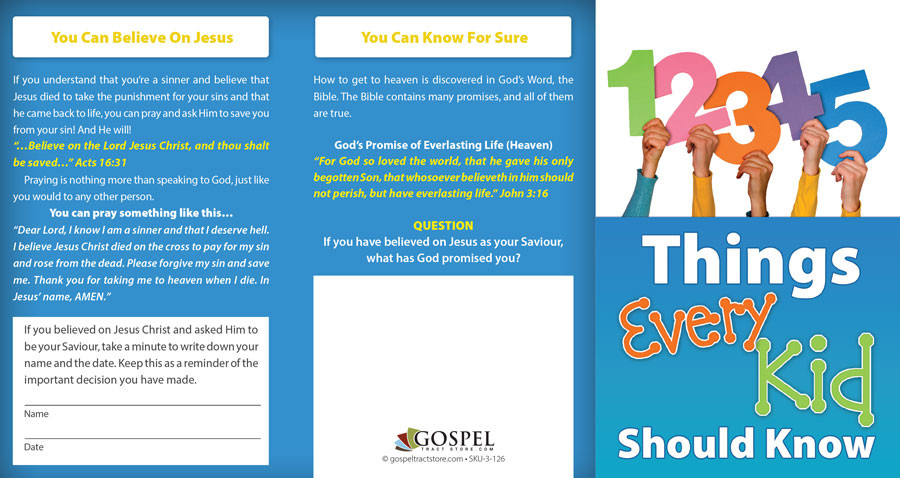 Gospel Tract 5 Things Every Kid Should Know