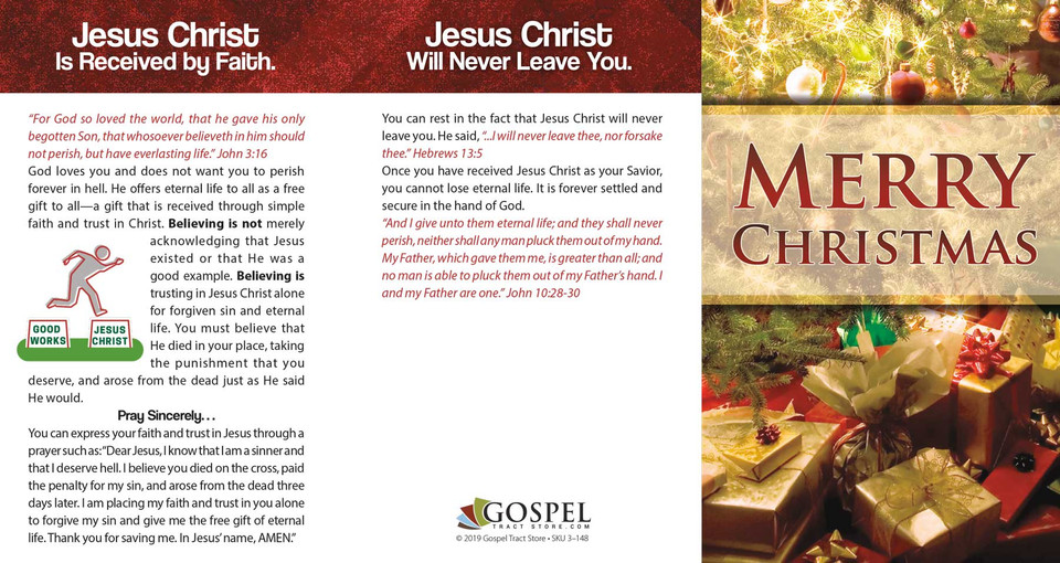 Gospel Tract Merry Christmas Traditional