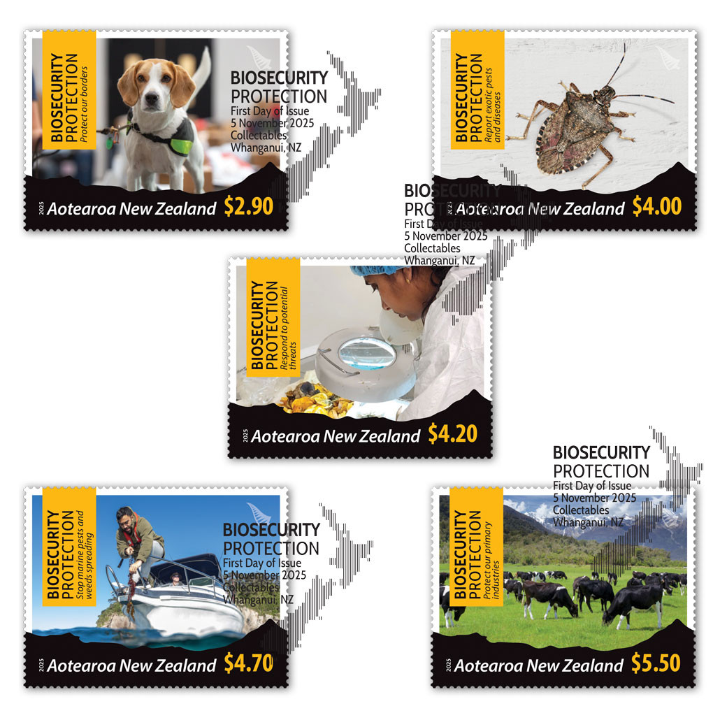 Biosecurity Protection Set of Cancelled Stamps - NZ Post Collectables