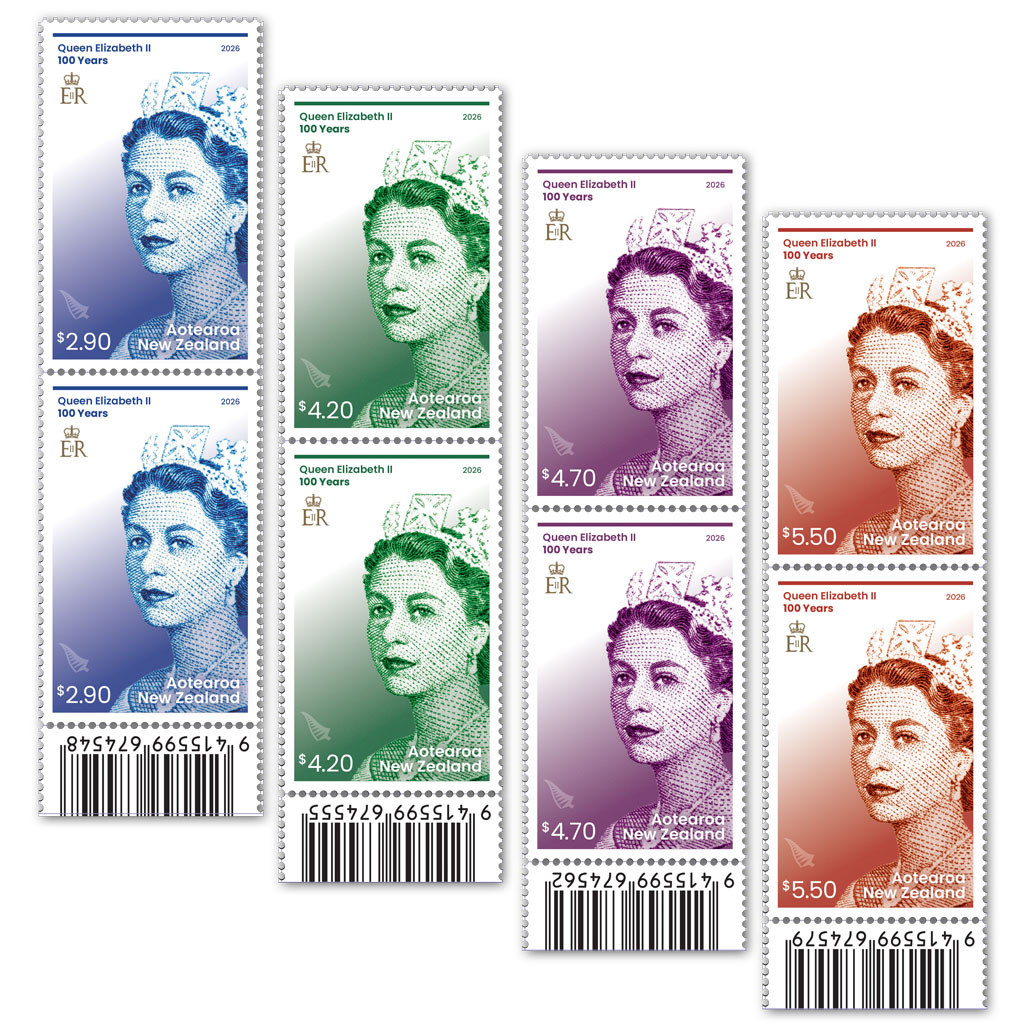 Queen Elizabeth II 100 Years Set of Barcode A Blocks - NZ Post Collectables