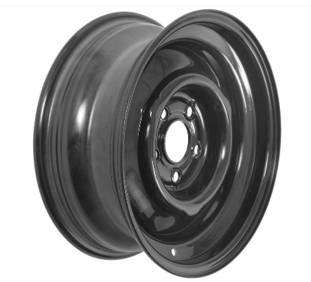 15x6 5-Hole 5" Bolt Circle Black Trailer Wheel & Baby Moon Hubcap