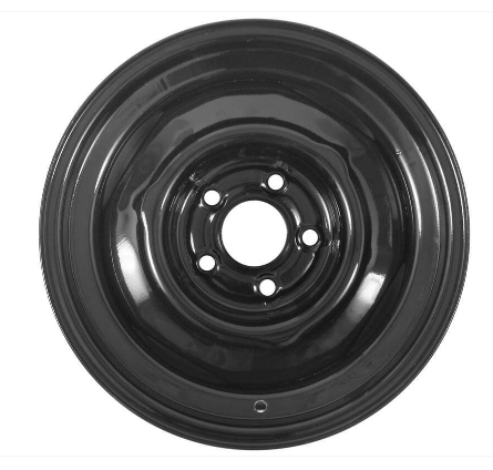 15x6 5-Hole 5" Bolt Circle Black Trailer Wheel & Baby Moon Hubcap