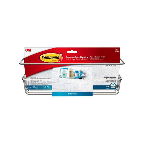 3M Command BATH31 Satin Nickel Shower Caddy - Selffix DIY Online Store