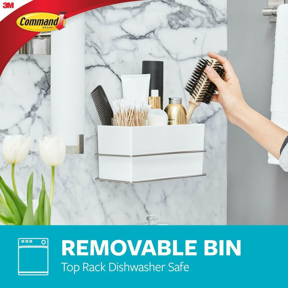 3M Command BATH37 Satin Nickel Wall and Cabinet Organizer - Selffix DIY ...