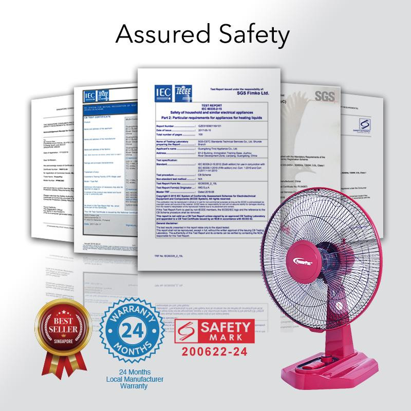 PowerPac PPTF16 16 inch Table Desk Oscillating Fan - Selffix DIY Online ...