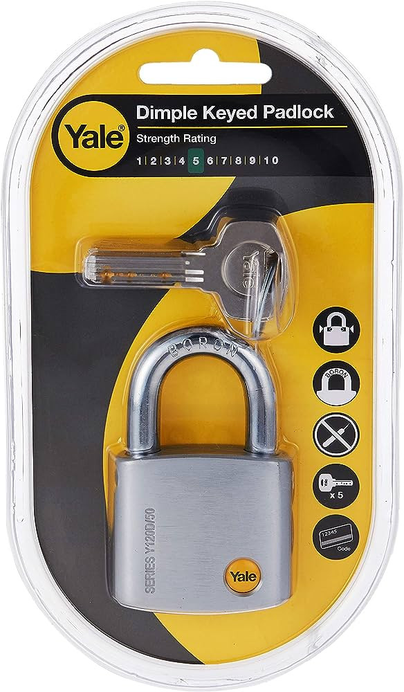 YALE Y120D/50/127/1 VP PADLOCK w 5 KEYS-DIMPLE KEY | Selffix DIY