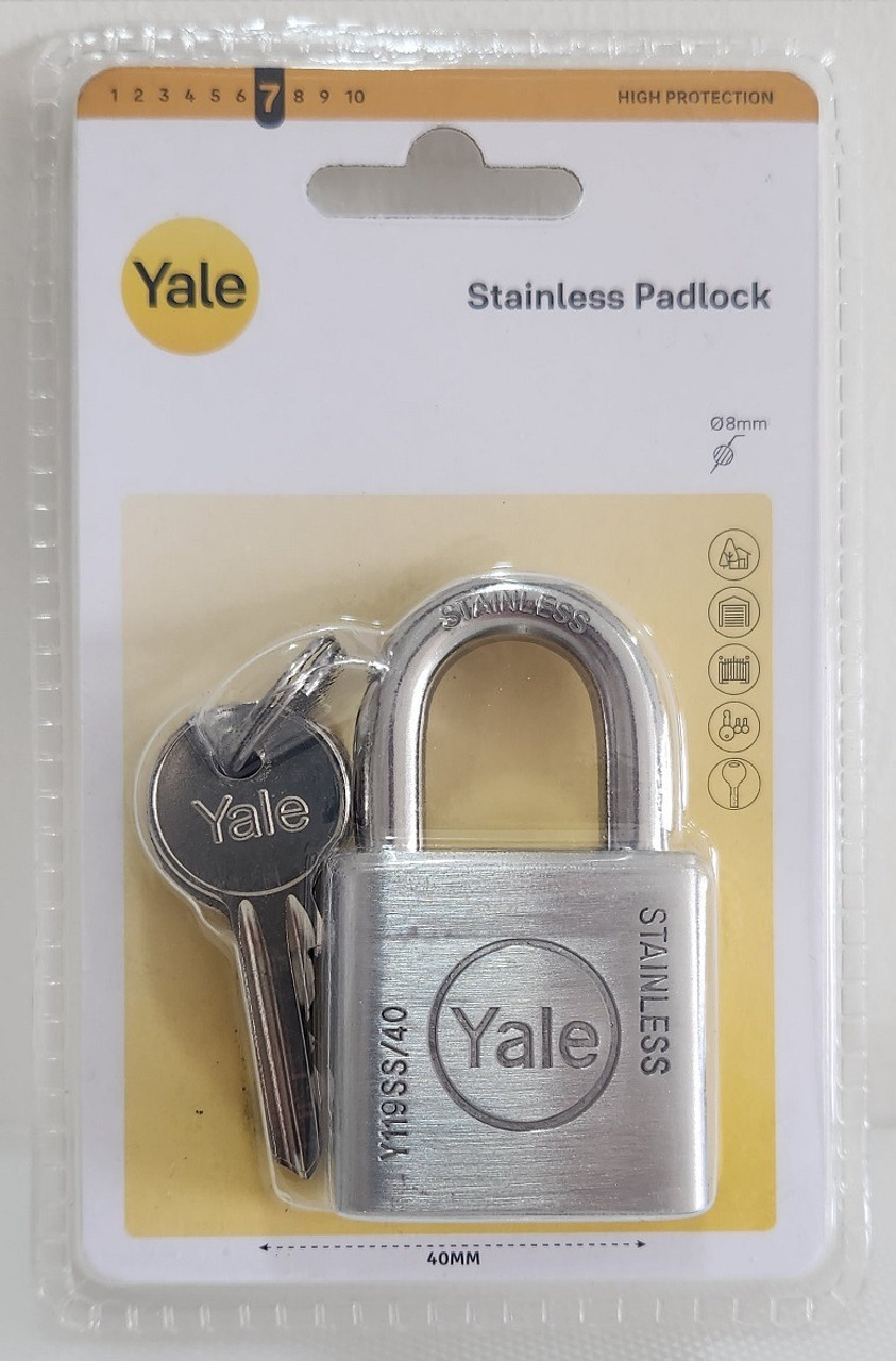 Yale S/S Padlock with 5 keys | Selffix DIY