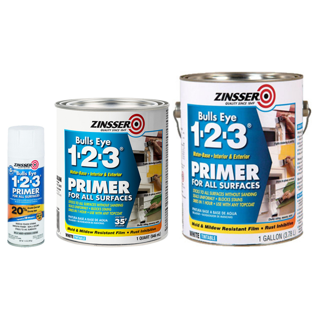Zinsser Bulls Eye 1-2-3 Primer (Assorted Sizes) | Selffix DIY