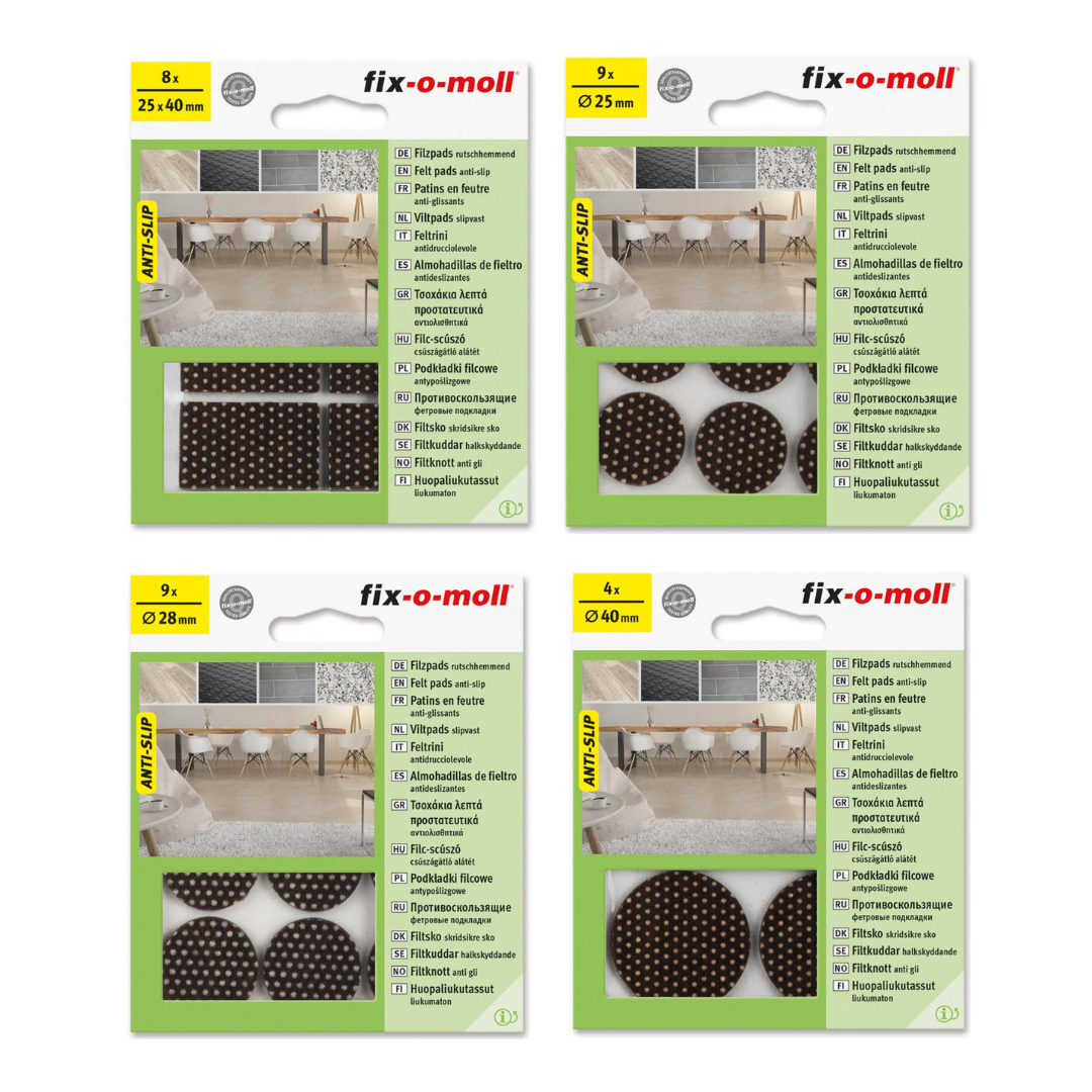 Fix-O-Moll Anti-Slip Felt Pad Self Adhesive (Assorted Types) | Selffix DIY